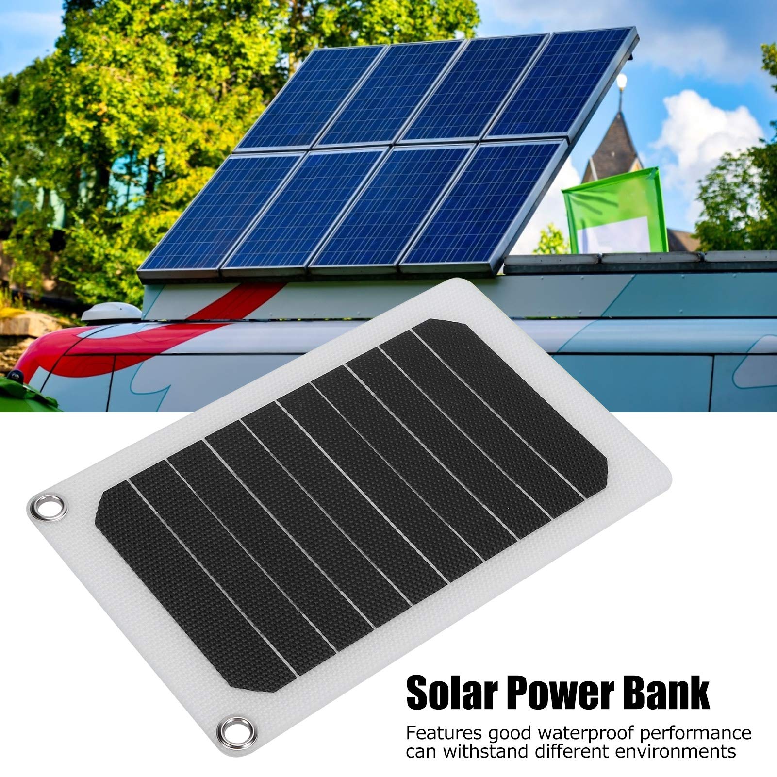 Portable Solar Panel Charger Monocrystalline 6W 6V - Efficient Outdoor Charging with Restart Function - Ideal Solar Power Bank and Cell for On The go Energy