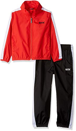 STX Fashion Boys' Little 2 Piece Windbreaker Jacket and Pant Set, As Red, 4