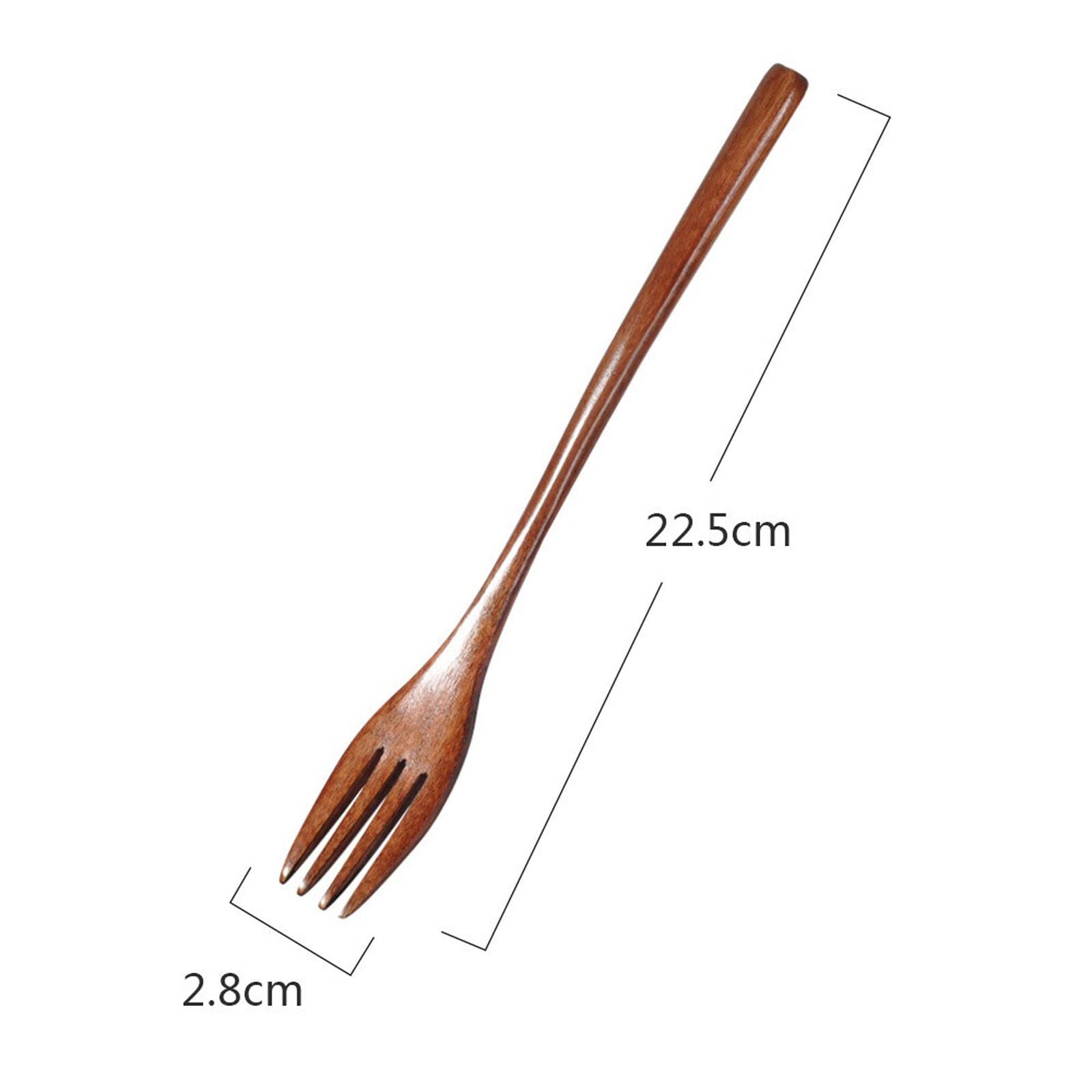 TANACC Fork Wooden Spoon Fork Kitchen Cooking Utensil Soup-teaspoon Tableware Stirring Spoon Kitchen Accessories