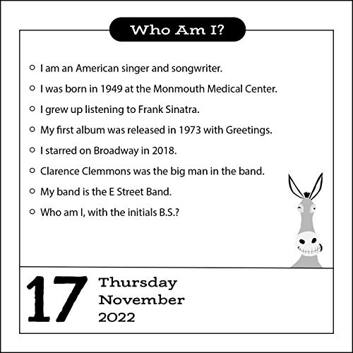 Smart Ass 2022 Day-to-Day Calendar: The Who, What, or Where Am I? Quiz Calendar