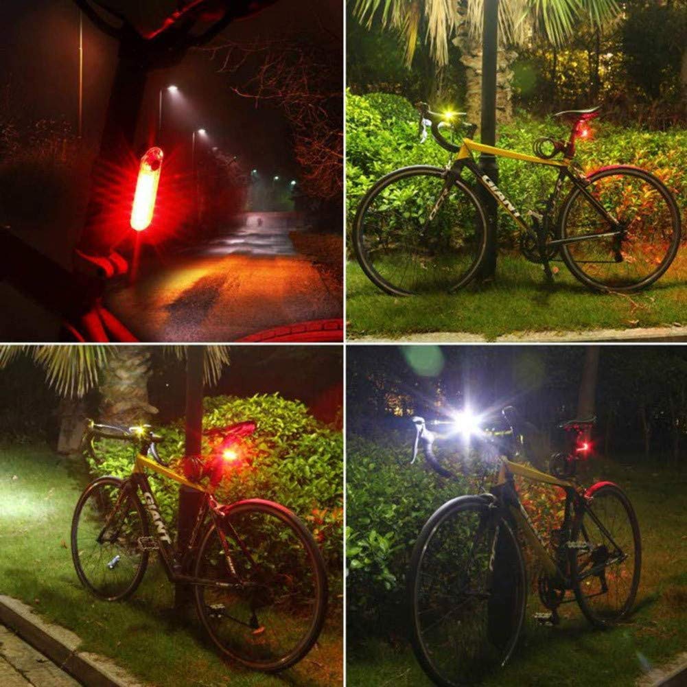 USB Rechargeable Bike Light and Tail Light Set with Alarm Horn, Super Bright Waterproof Bicycle Headlight Taillight Combinations Front Back Light & Bell for Cycling Riding Safety Warning