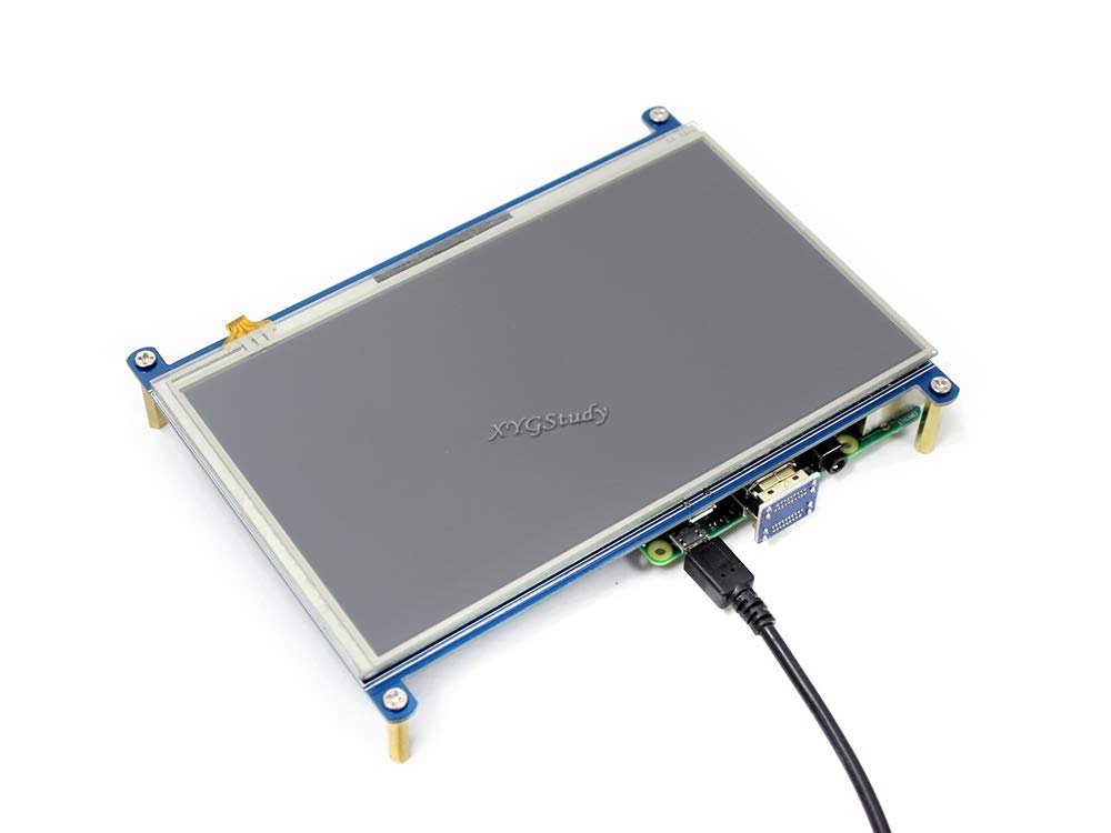 XYGStudy for Raspberry Pi 7 inch IPS 1024×600 Resistive Touch Screen Monitor LCD HDMI Interface SPI Supports Supports Mini PC Raspberry Pi 4B/3B+/3B/3A+/2B/B+/A+ Zero WH/Zero W/Zero