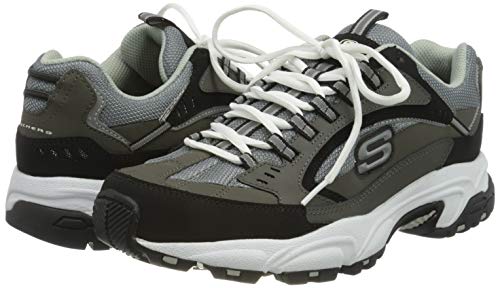 Skechers mens Stamina Nuovo road running shoes, Charcoal/Black, 10.5 Wide US