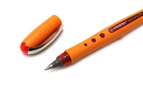 STABILO BIONIC WORKER ROLLERBALL Pen Fine 0.3mm - Red (Pack of 3)
