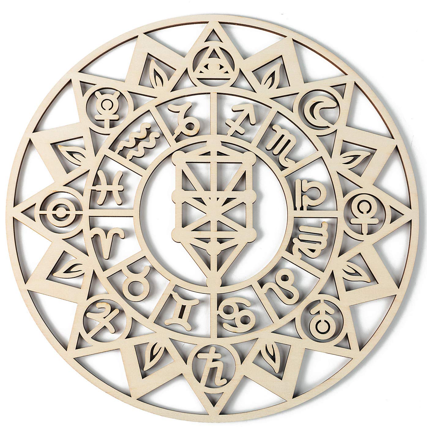 Simurg 12 Constellation Wooden Wall Decor Zodiac Wooden Wall Sculpture for Home, Office, Yoga Studio (12 Constellation)