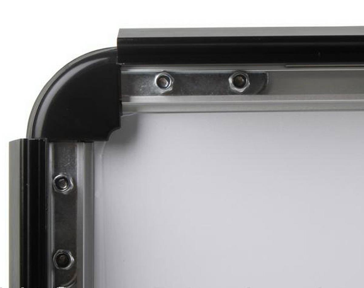Sidewalk Poster Stand with Water-fill Base Holds 24x36 Graphics, Double-sided Sandwich Board for Outdoor Use, Front-loading Snap-open Poster Frame, Black
