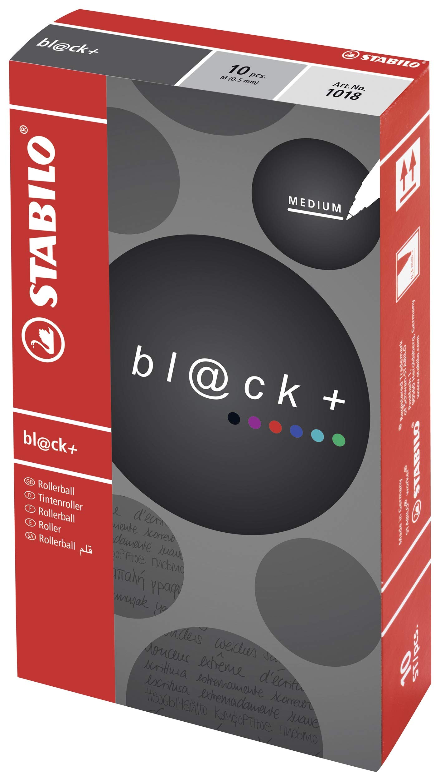 STABILO Rollerball bl@ck+ Box of 10 Blue