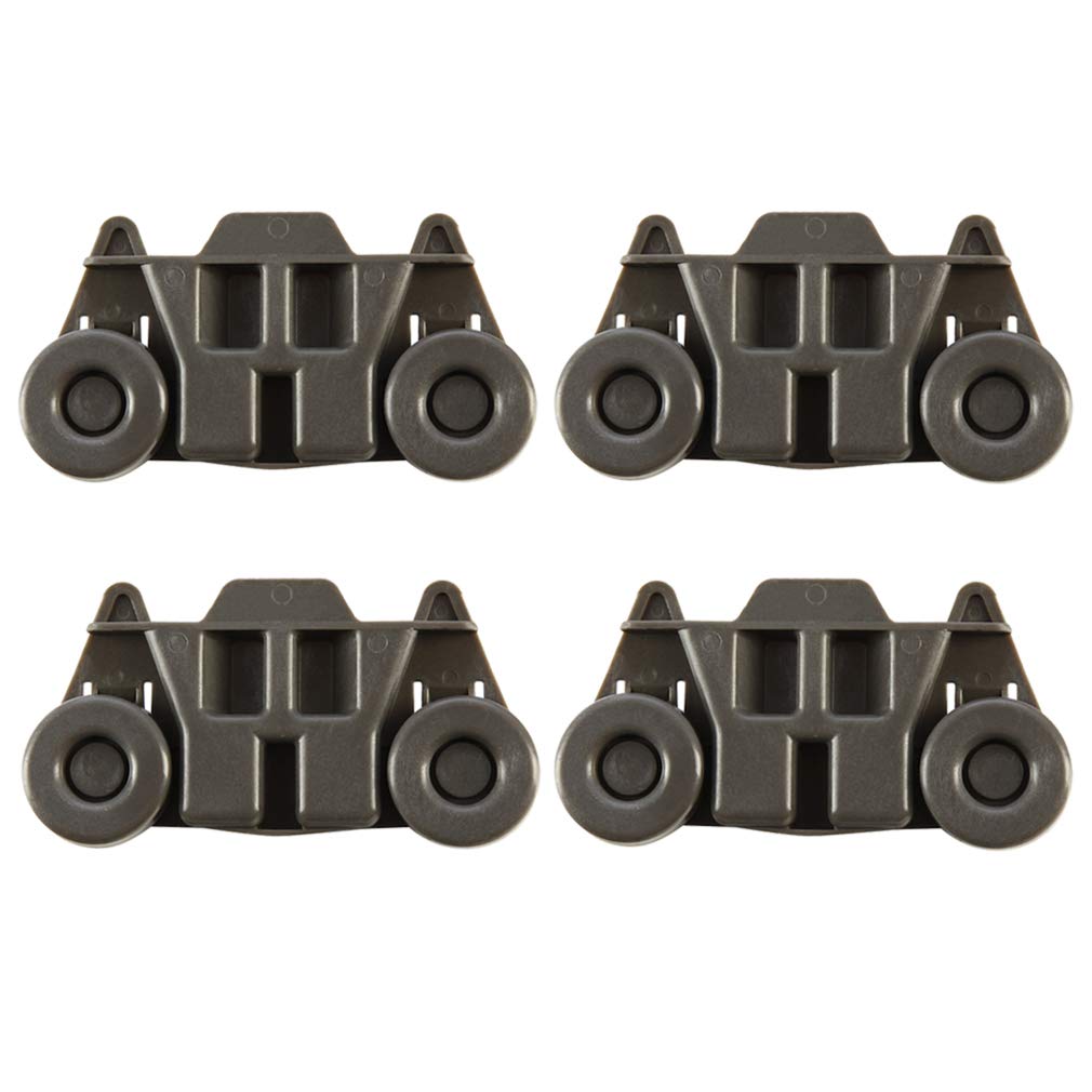 UPGRADED W10195416 (Packs of 4), Resistant to Rust Dishwasher Wheels Lower Rack for Kitchenaid Whirlpool Maytag Kenmore. Dishwasher Rack Parts W10195420 AP5983730 W10579095A Replacement Wheels