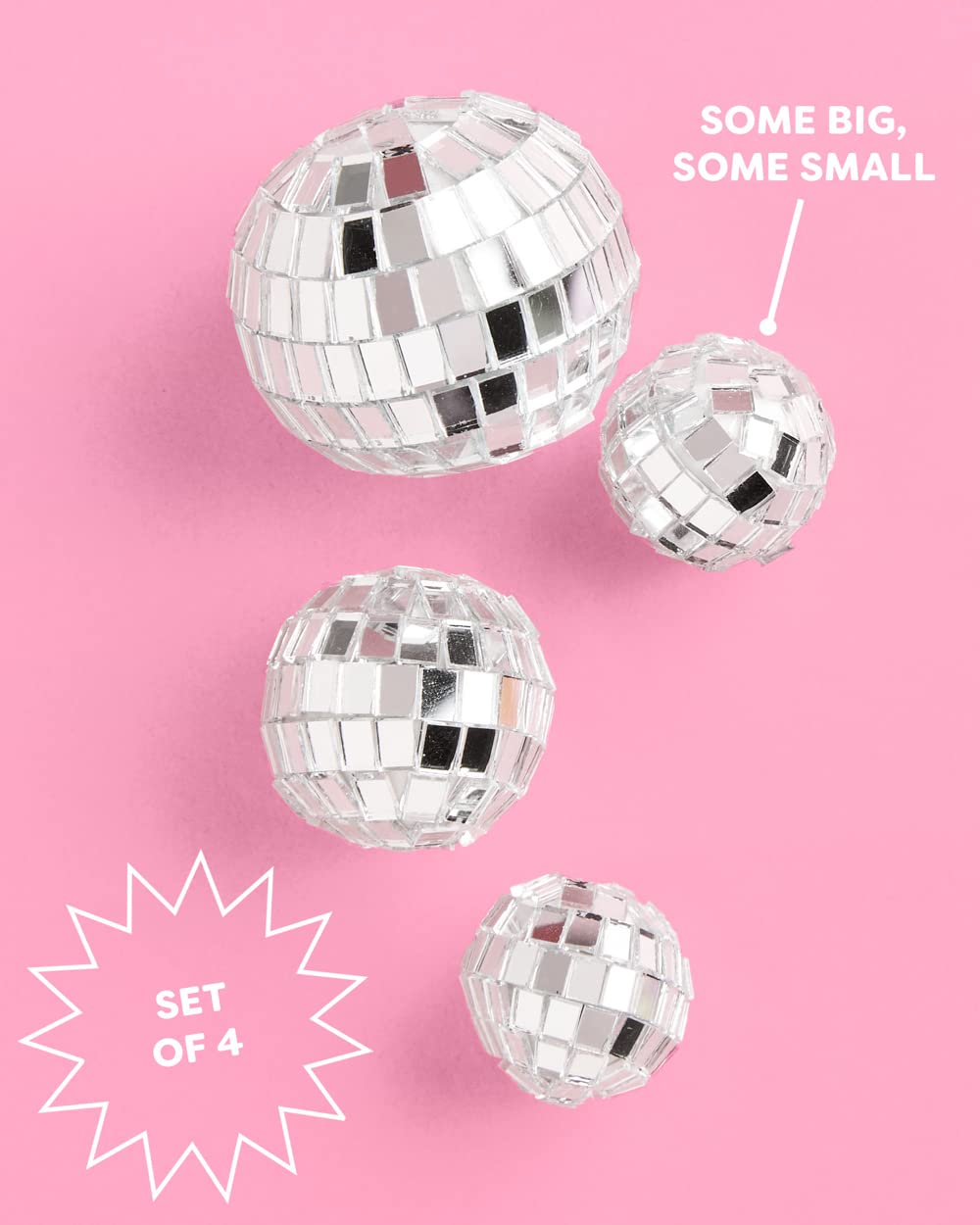 xo, Fetti Disco Ball Cake Topper - 4 Pieces | Birthday Supplies, Bday Cake Decoration, Last Disco Bachelorette Party