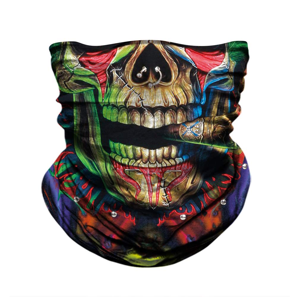 Skull Face Mask Bandanas, Neck Gaiter, Headwear, Magic Scarf, Headband for dust Sun Wind
