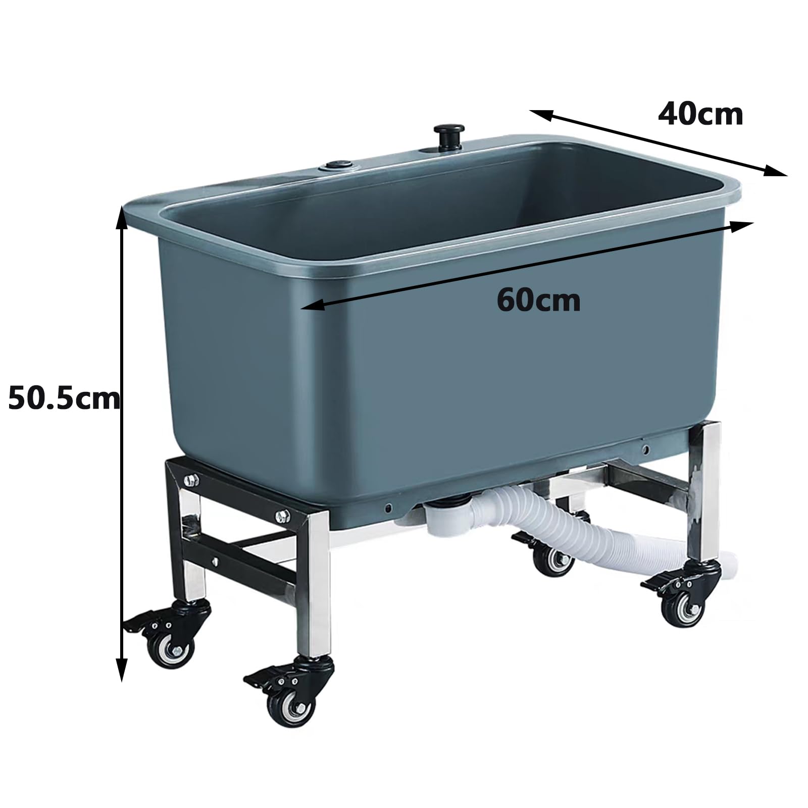 Plastic Freestanding UtilityTub,Washing Hand Basin for Laundry,Freestanding Plastic Laundry Sink,for Restaurant, Kitchen and Home(60X40X50.5cm/23.6X15.7X19.8inch,A)
