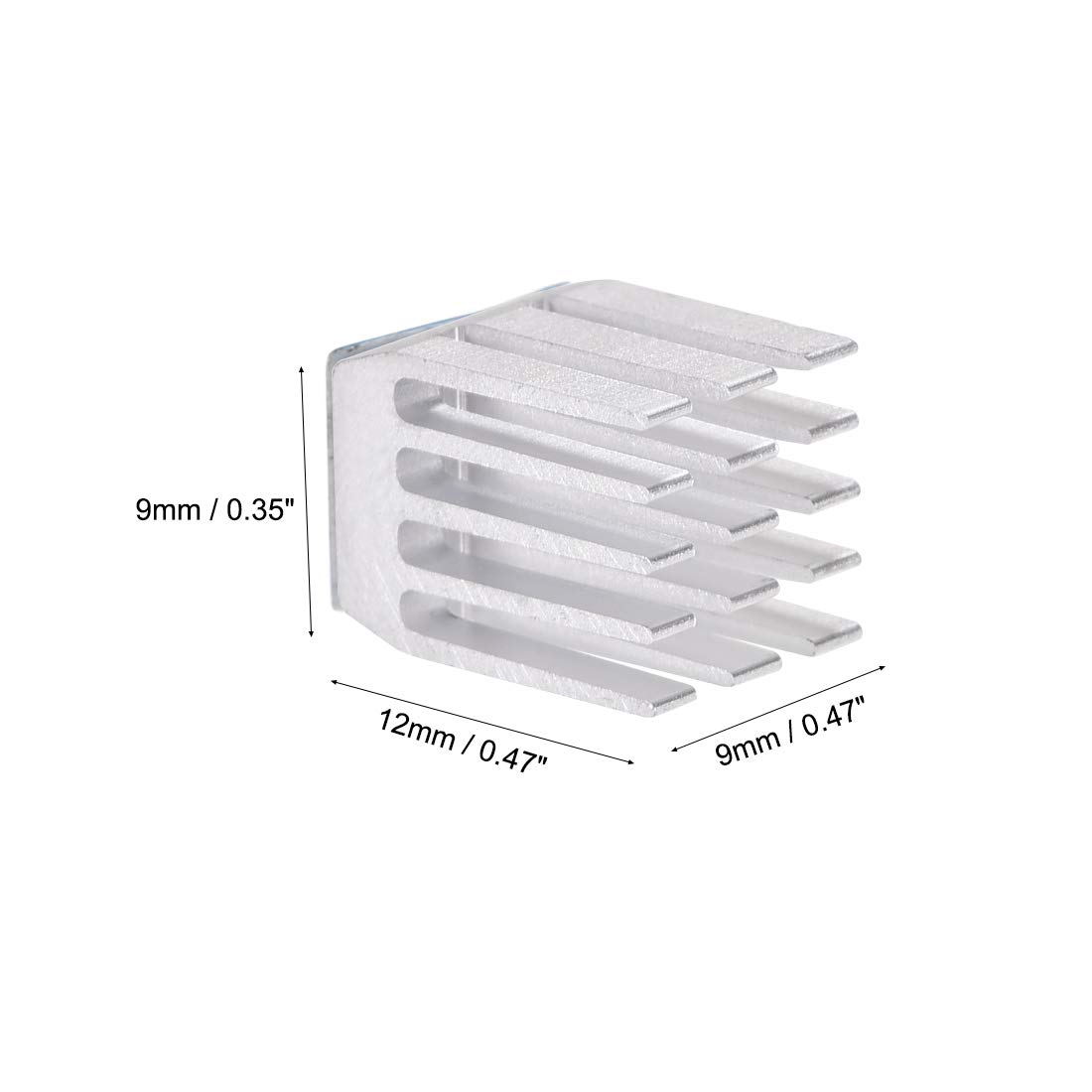 uxcell Heatsink with Thermal Conductive Adhesive Tape 9 x 9 x 12mm Silver 20pcs