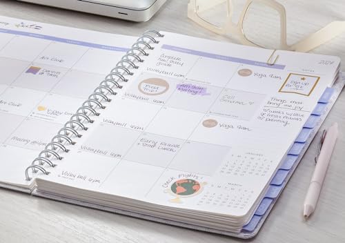 Southworth Planner (January 2024-December 2024), 7" x 9.25", Teal with Golden Links, Premium 28#/105 gsm Paper, Medium Twin Wire (91045)