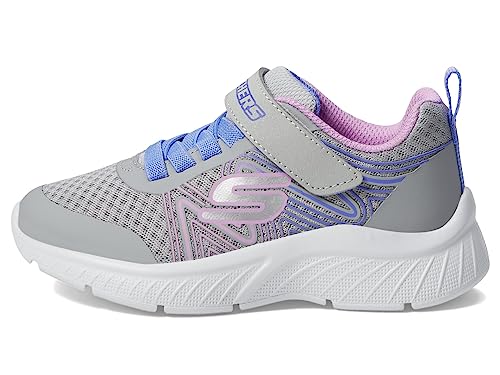 Skechers Kids MICROSPEC PLUS-SWIRL SWEET Sneaker, Gray/Multi, 12.5 US Unisex little kid
