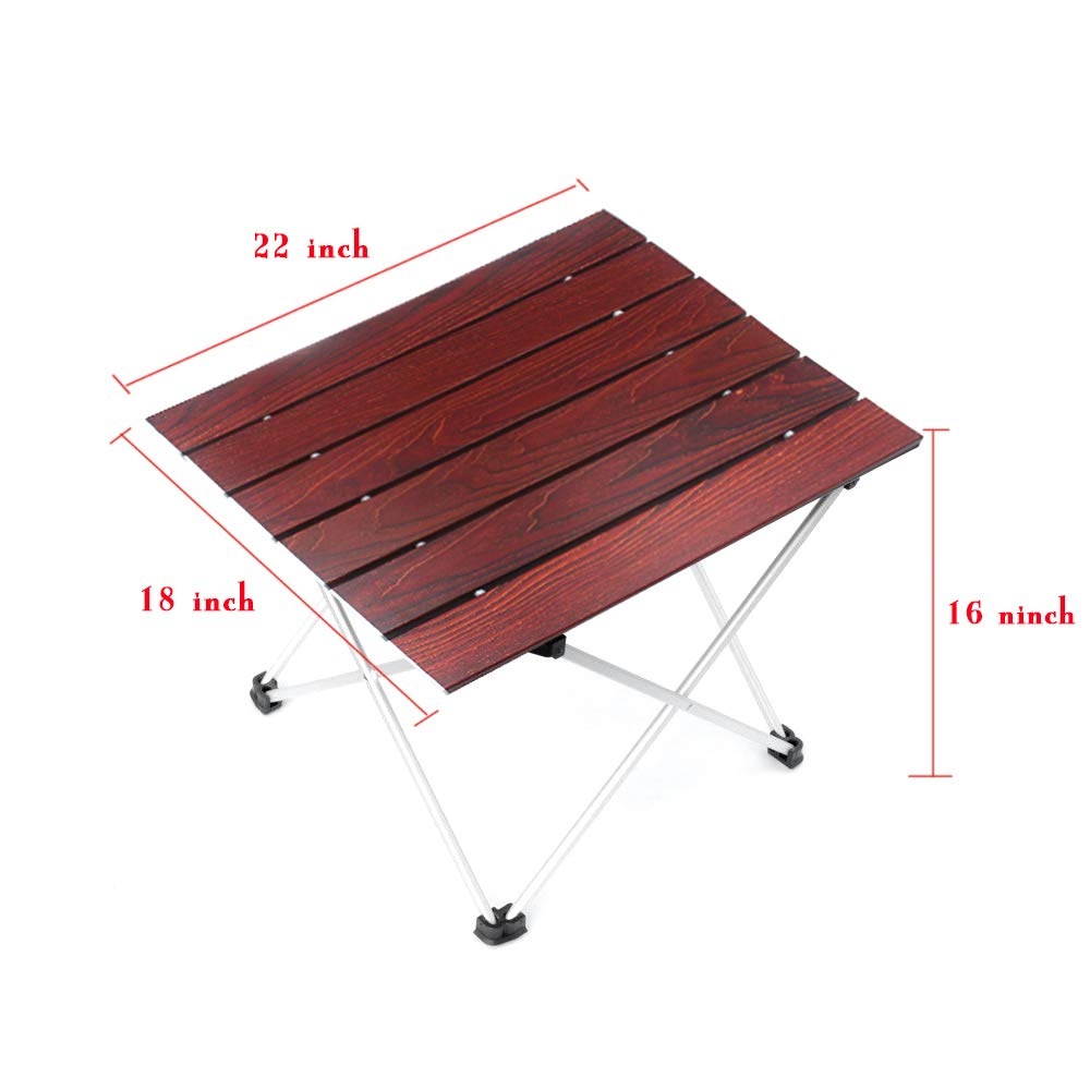 souyos Portable Folding Camping Table,Ultralight Aluminum Table Compact Camp Table with Carry Bag for Outdoor,Picnic,Festival,Beach,Cooking,Home Use (Mediuml(22'' x 6'' x 2.5''))