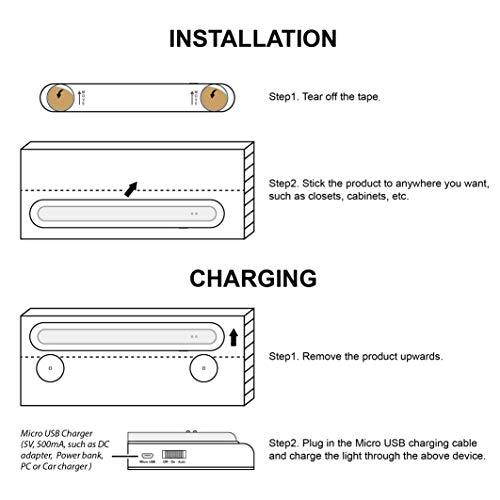 STAR-SPANGLED 12” Touch Sensor Light Indoor Battery Operated, Stick on LED Light for Closet, Stairs, Under Cabinet