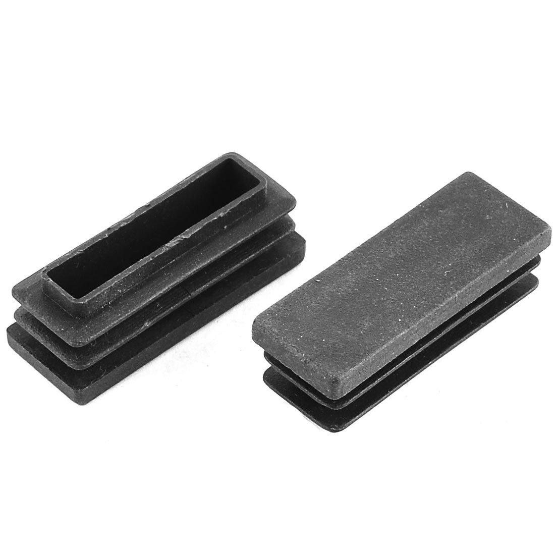 uxcell Plastic Rectangle Tube Inserts End Blanking Cap 15mm x 40mm 50 Pcs Black