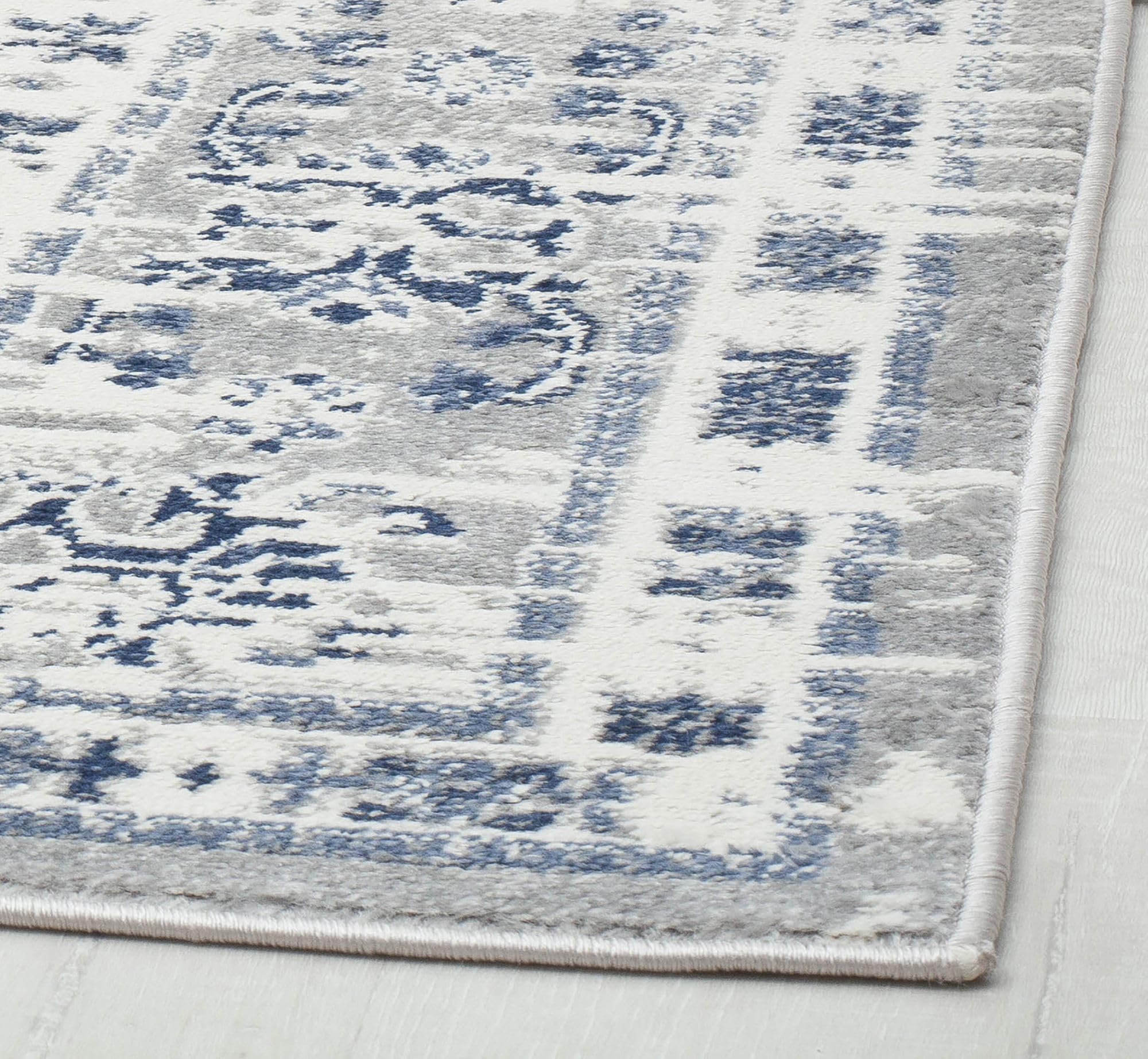 Rugs America Gallagher GL55F Inky Sundara Vintage Transitional Blue Distressed Non-Shedding Living Room Bedroom Dining Home Office Area Rug, 5'3"x7'