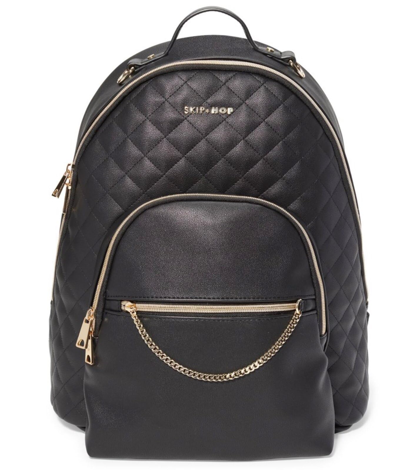 Skip Hop Diaper Bag: Linx Luxury Quilted Vegan Leather with Changing Pad & Stroller Attachment, Black