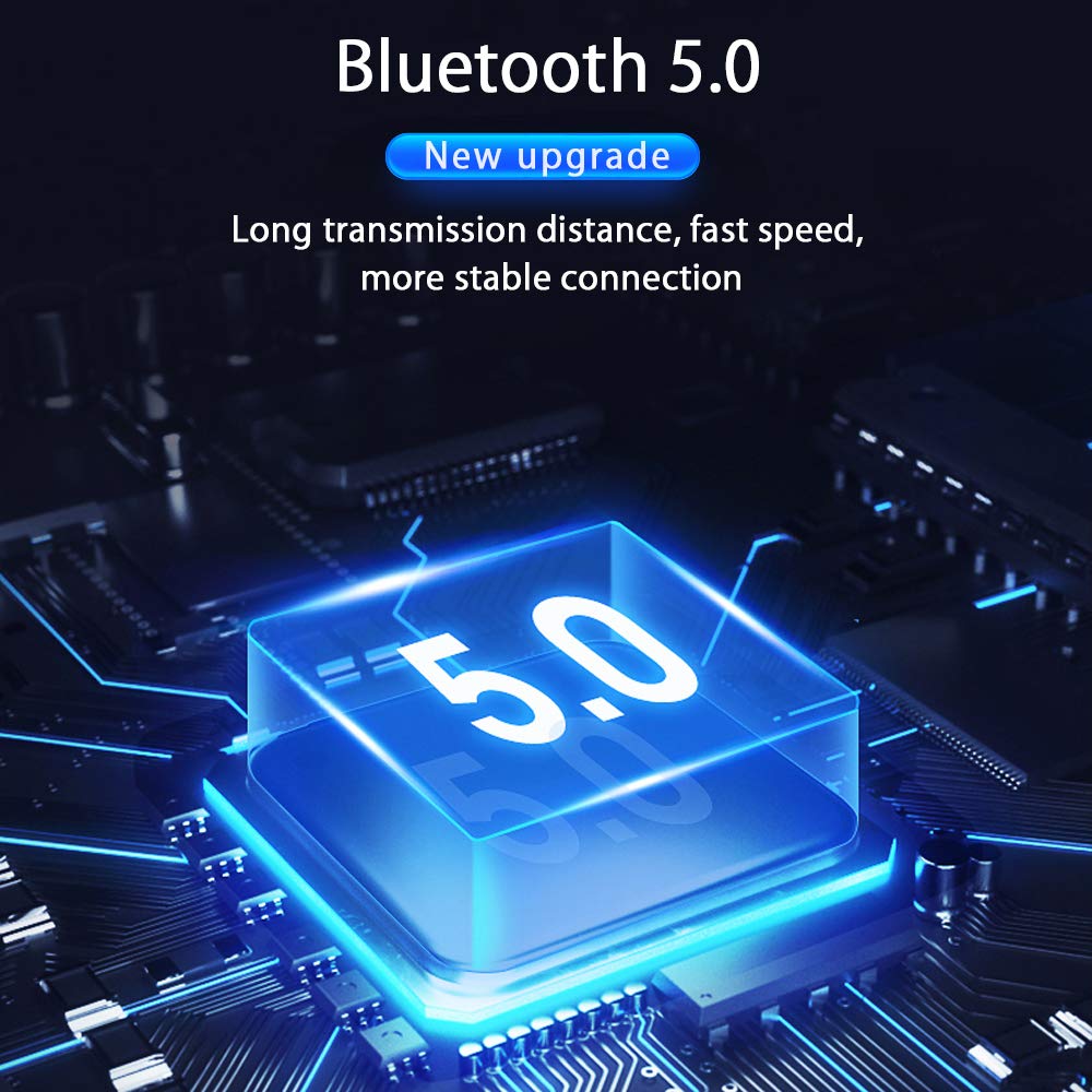 SLuB Bone Conduction Headphones,Bluetooth 5.0 Open-Ear Wireless Earphones,Waterproof and Sweatproof Sports Headset,High Sound Quality,Large Capacity Battery(Blue)