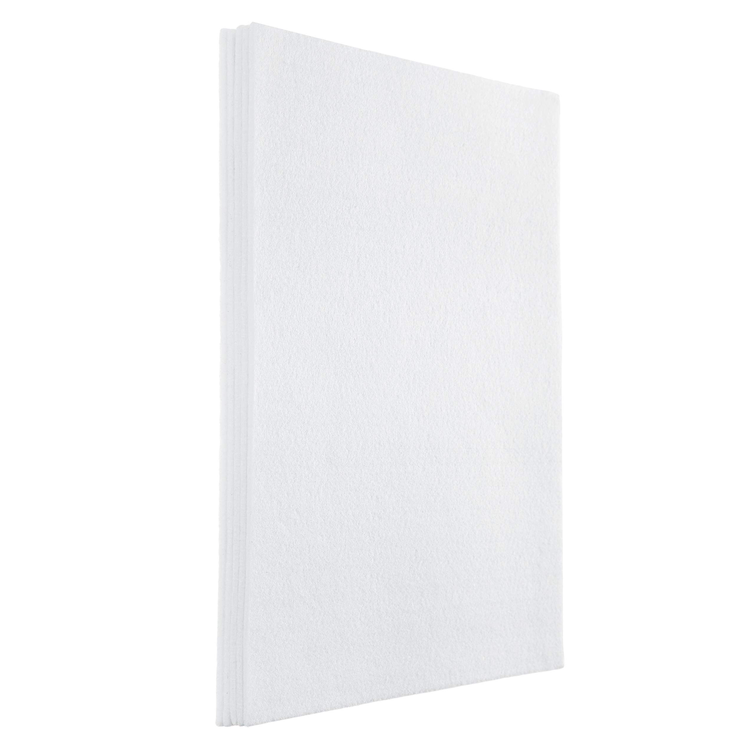 Stiff Felt Sheets for Crafts, 9x12 inches | 3mm Thick White Craft Fabric | Hard Felt Pieces for Kids, Crafting, Sewing, Art Projects | 5 Pack