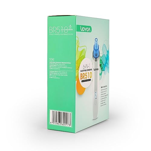 VOYOR Blackhead Remover Pore Vacuum - Electric Face Vacuum Pore Cleaner Acne White Heads Removal with Suction Heads (BR510)