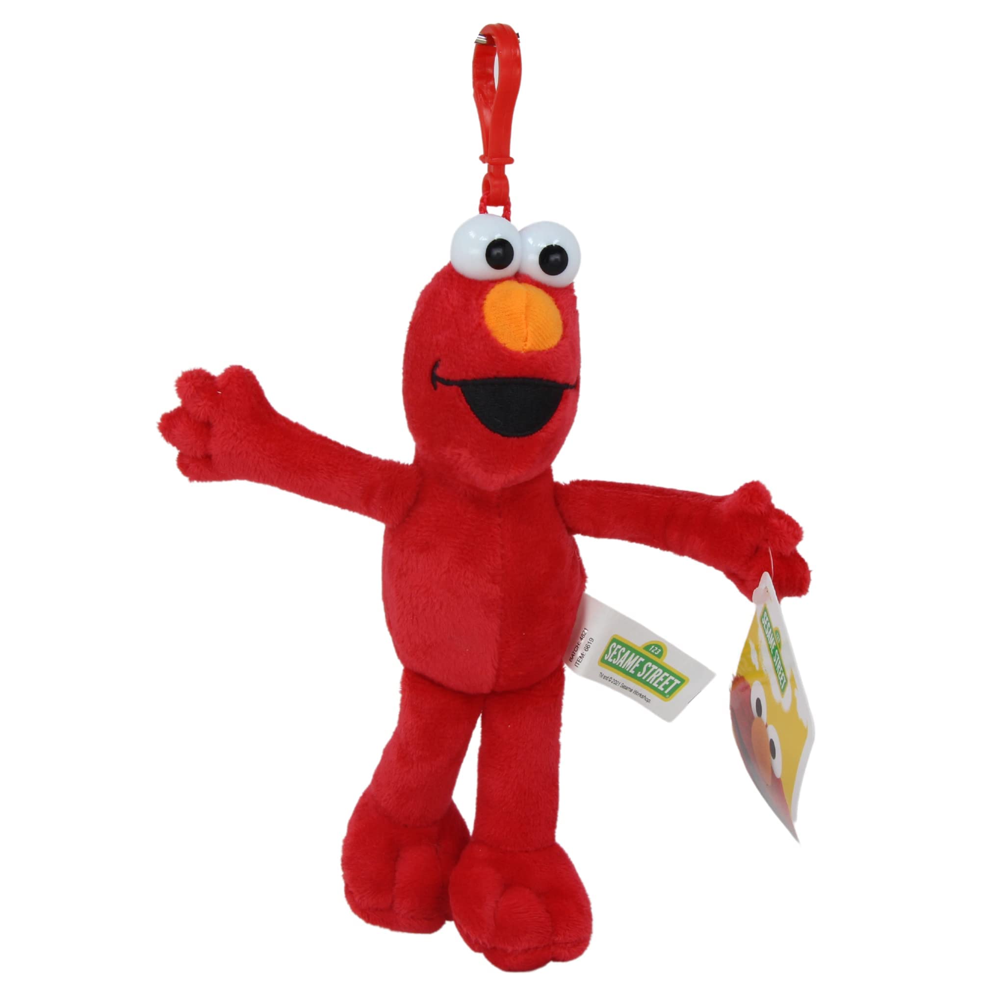 Sesame Street - Super Soft Gift Quality Plush Bag Clip/Key Clip 6619 Twin Pack - (8" 20cm Elmo & 6" 15cm Cookie Monster)