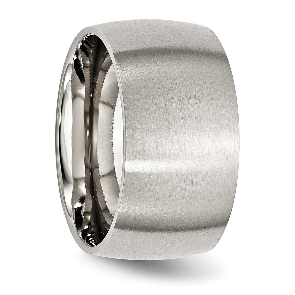 Stainless Steel Half Round Engravable 12mm Brushed Band Ring Size 11 Jewelry for Women
