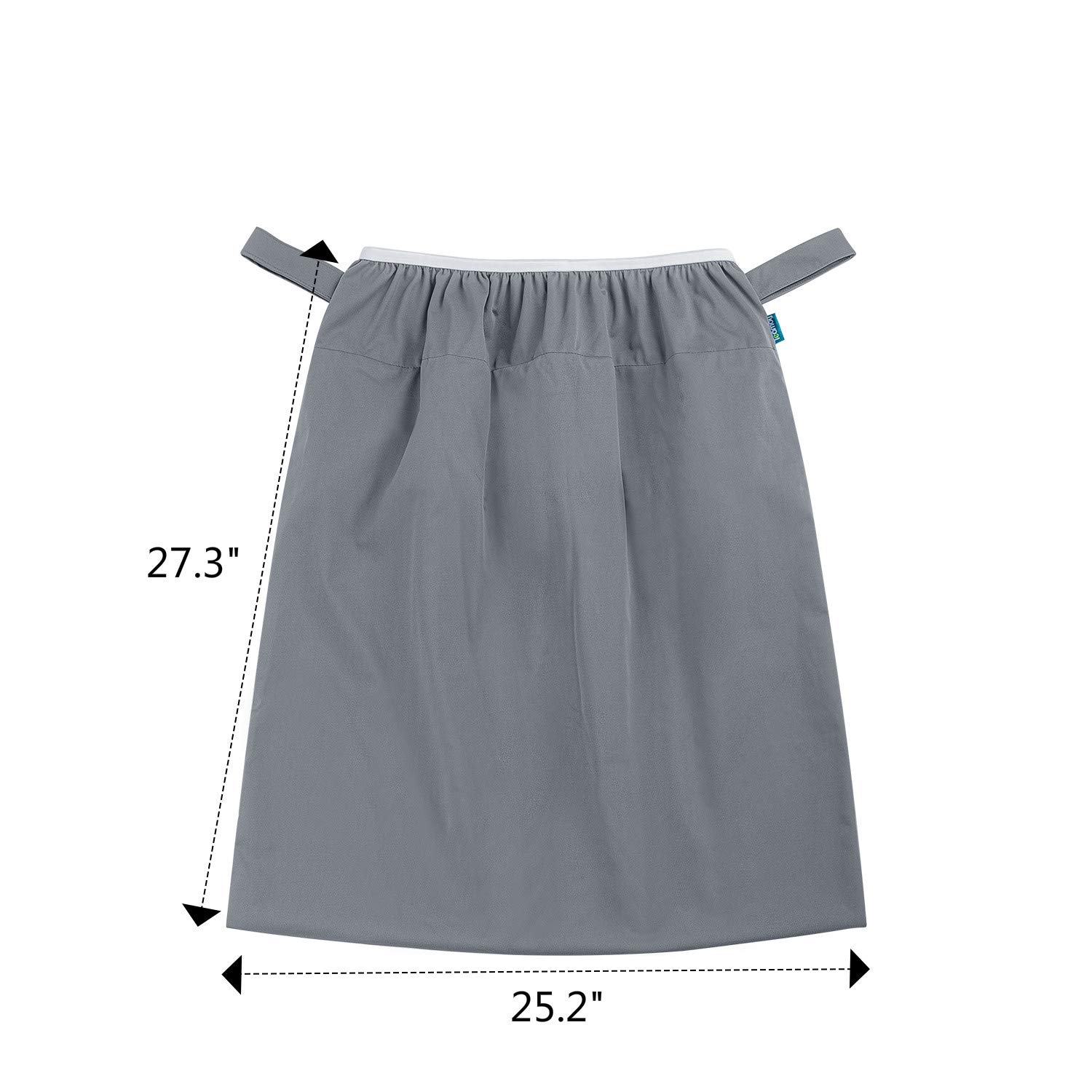 Teamoy 2 Pack Pail Liner for Cloth Diapers, Reusable Diaper Pail Bag with Elastic Band and Drawstring, Fits for 13.2 Gallon Trash Can and Diaper Pails, Gray Arrow + Gray