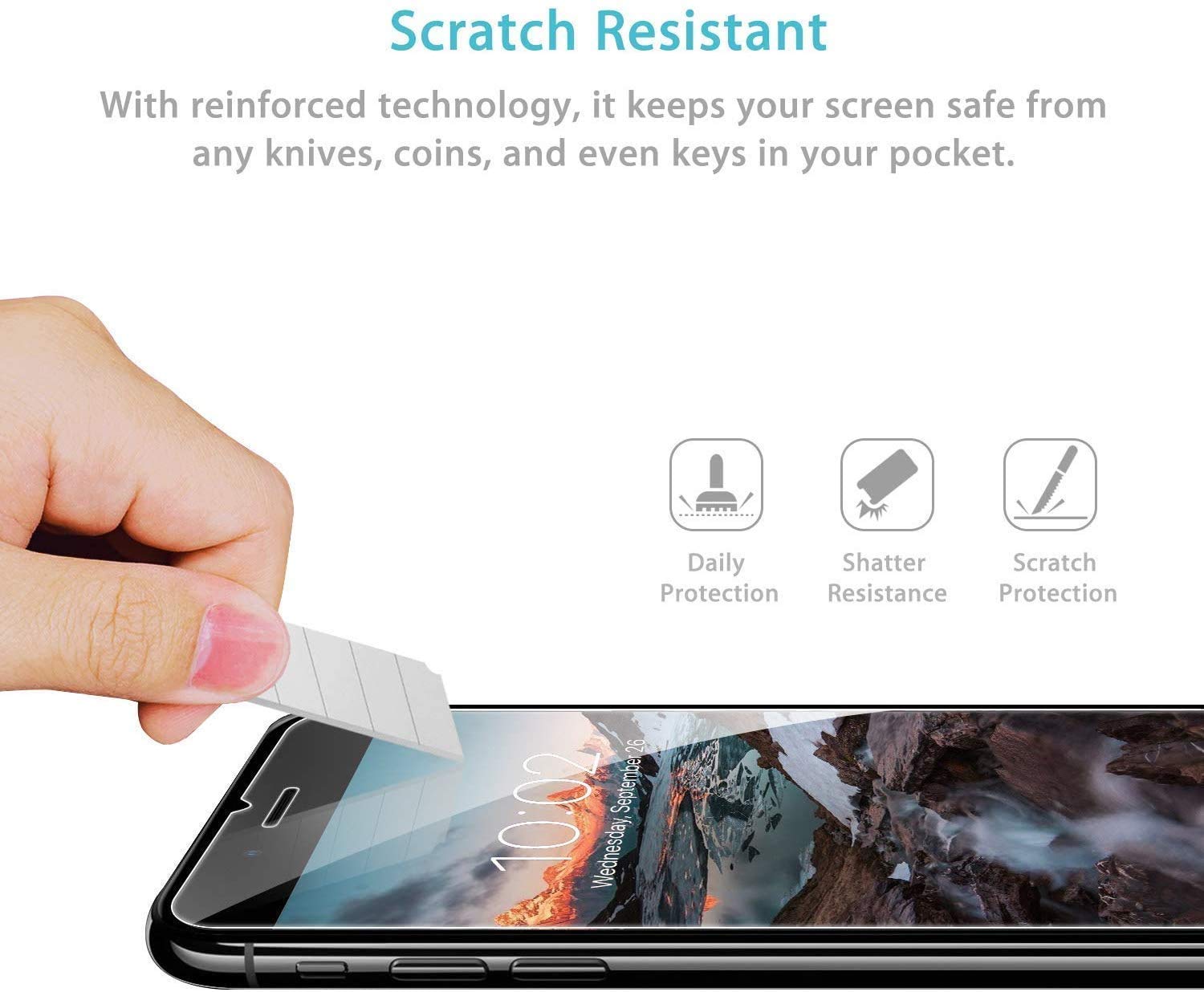 Syncwire [Pack of 3 Tempered Glass Screen Protector for iPhone 8/7 Plus, 2.5D Double Defense Screen Protector with Positioning Aid for iPhone 8/7 Plus, [Scratch-Proof, Anti-Fingerprint]