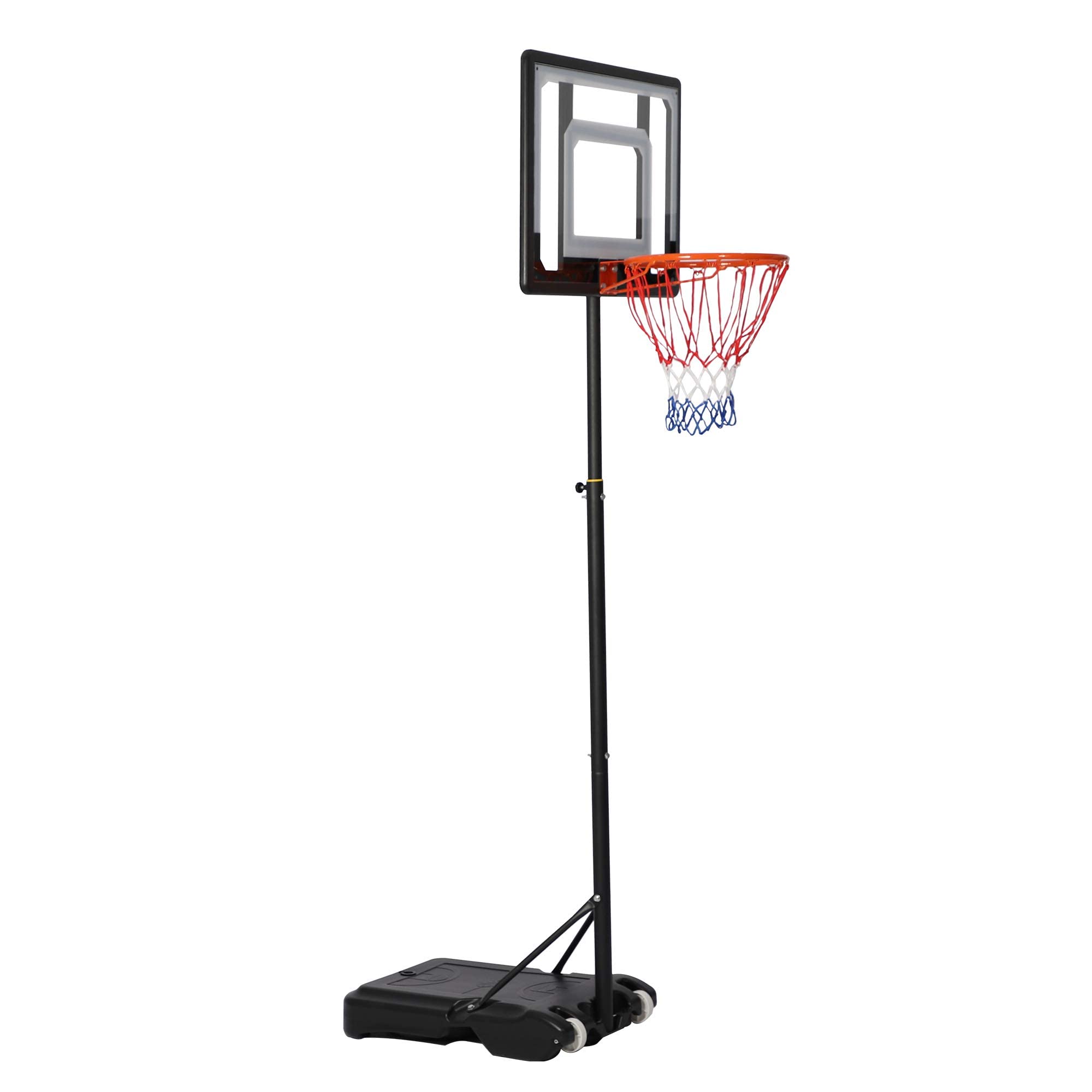 Vilobos Portable Basketball Hoop Backboard System Stand Outdoor Sports Equipment Height Adjustable 6.5Ft-8.2Ft with Wheels for Kids