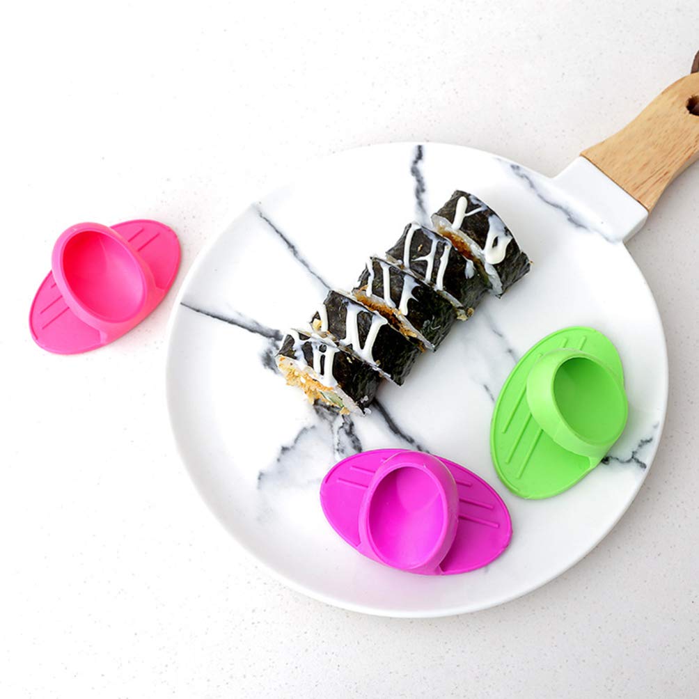 YARNOW 3Pcs Mini Oven Mitts Gloves Silicone Pot Holder Heat Resistant Finger Protector Pinch Grips Hot Dish Bowl Plate Holder Clip for Kitchen Tools Random Colors