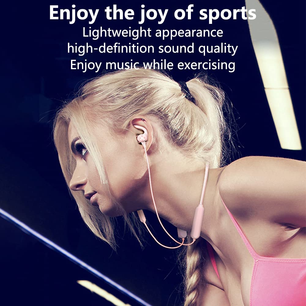 SLuB True Wireless Bluetooth Waterproof Sport HD Stereo Neckband Headphones with Mic 36H Play time Sweatproof for Cell Phone Double Battery Earbuds for iPhone/Android (Black)