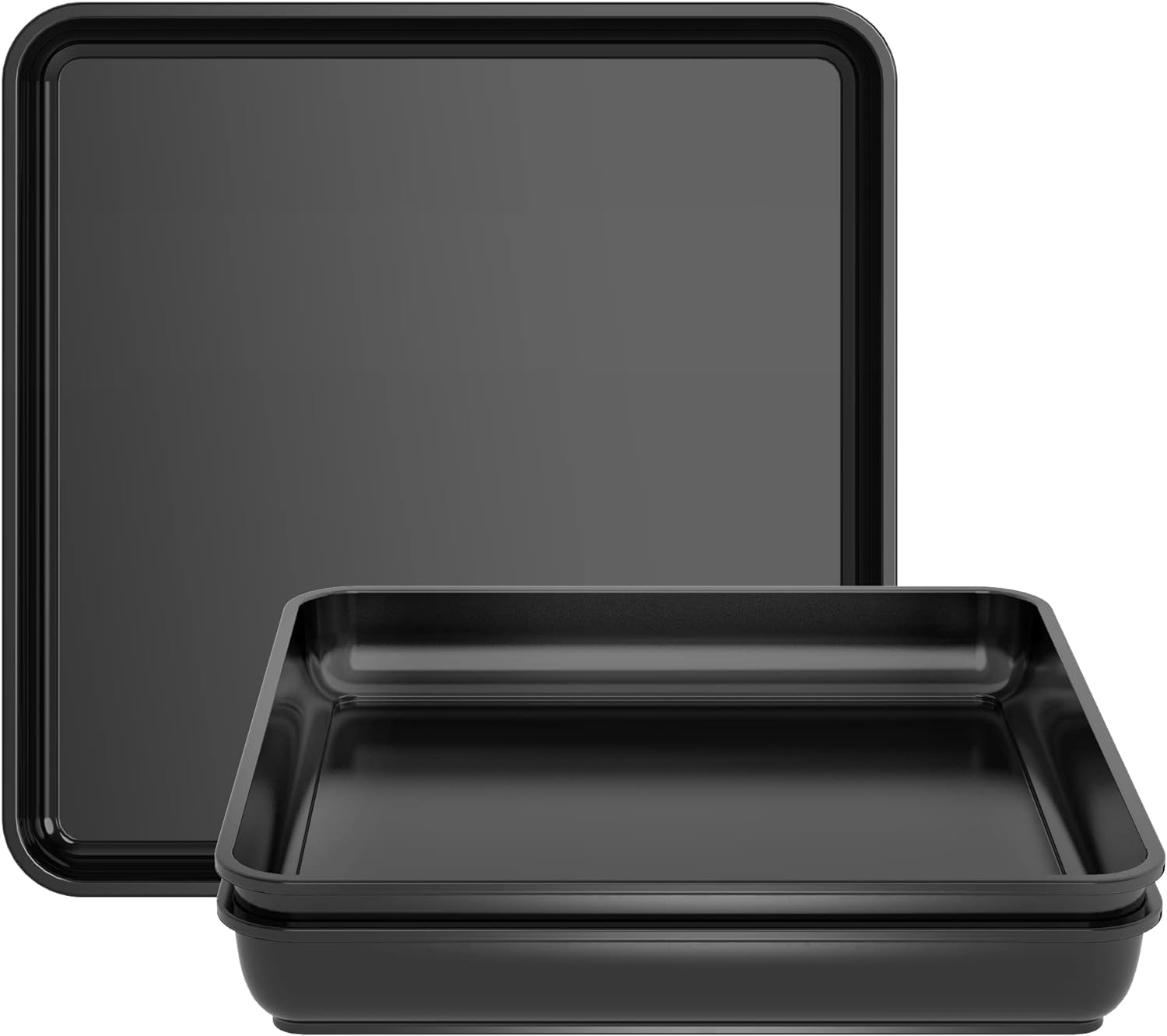 WAYNHUI Squared Plant Saucer 6/8/10/12/14/16/18/20inches Square Plastic Basin Tray Large/Small Water Receiving Tray (Black 10inch 5pack)