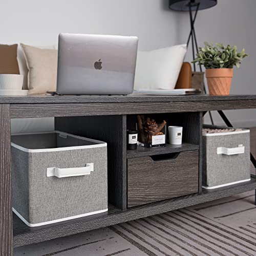 StorageWorks Large Closet Organizers with Handles, Foldable Closet Storage Bins for Linen Closet, 3-Pack, Gray