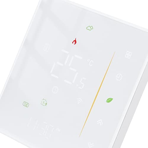 Smart Thermostat, Accurate Floor Heating Thermostat LCD Display Embedded Installation AC 95-240V Low Consumption IP20 Protection for Supermarket
