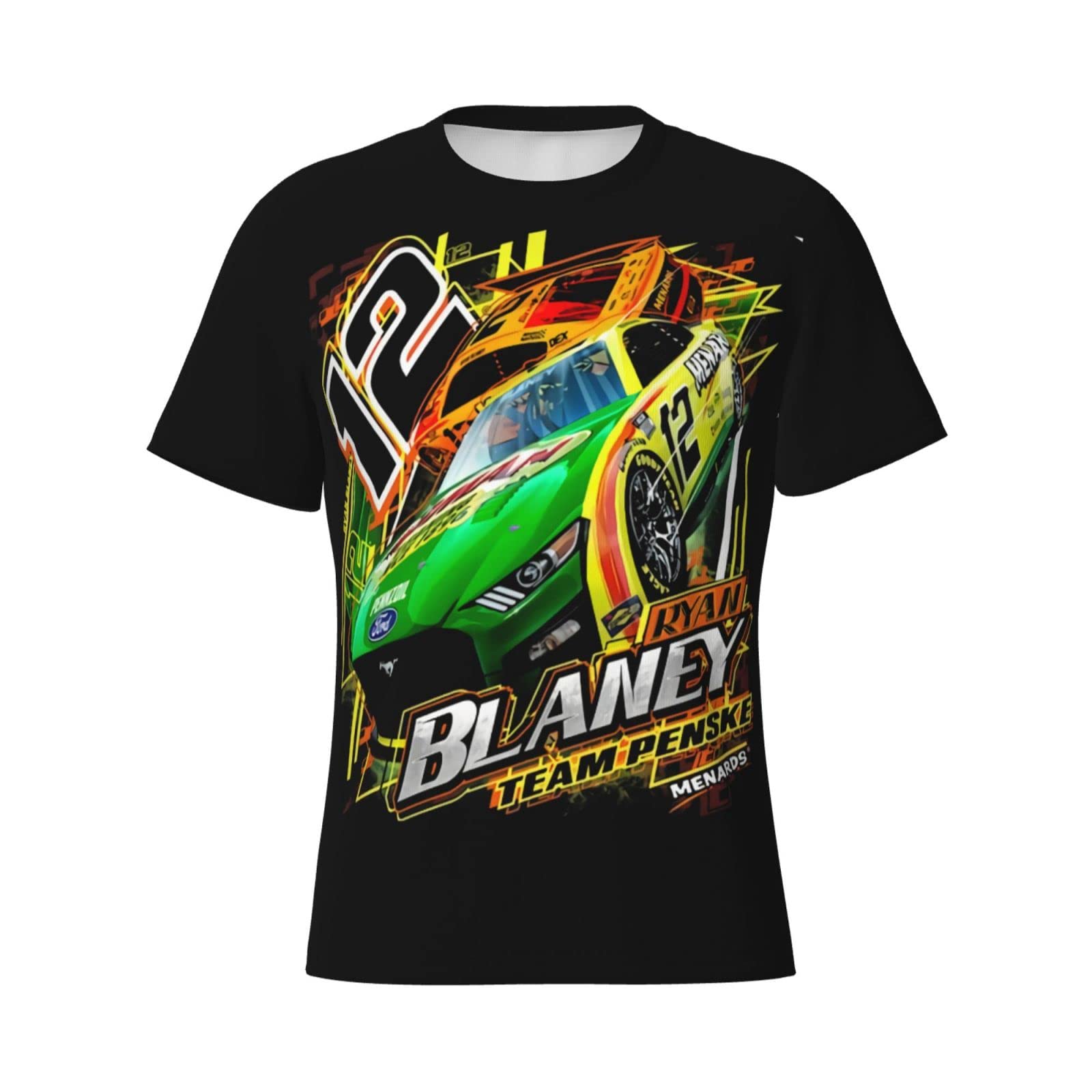Ryan Blaney 12 Men's T-Shirt Crewneck T-Shirt Tight Sport Short Sleeve Classic Printing Performance