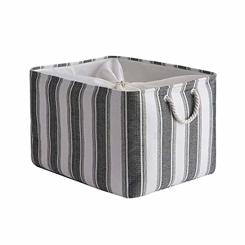 TcaFmac Large Basket, Storage Basket with Lids, Decorative Basket, Fabric Basket with Handles, Baskets for Shelves, Clothes Basket for Home, Closet, Office, Nursery 20(L) x 16(W) x 14(H) inch