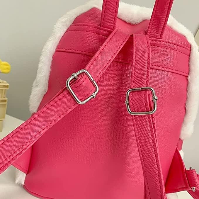 WEERSHUN Hello Kawaii Small Furry Cinnamoroll Dog Melody Plush Backpack Plush Backpack Cute Girl Bag, Kitty, Medium, Schoolbag