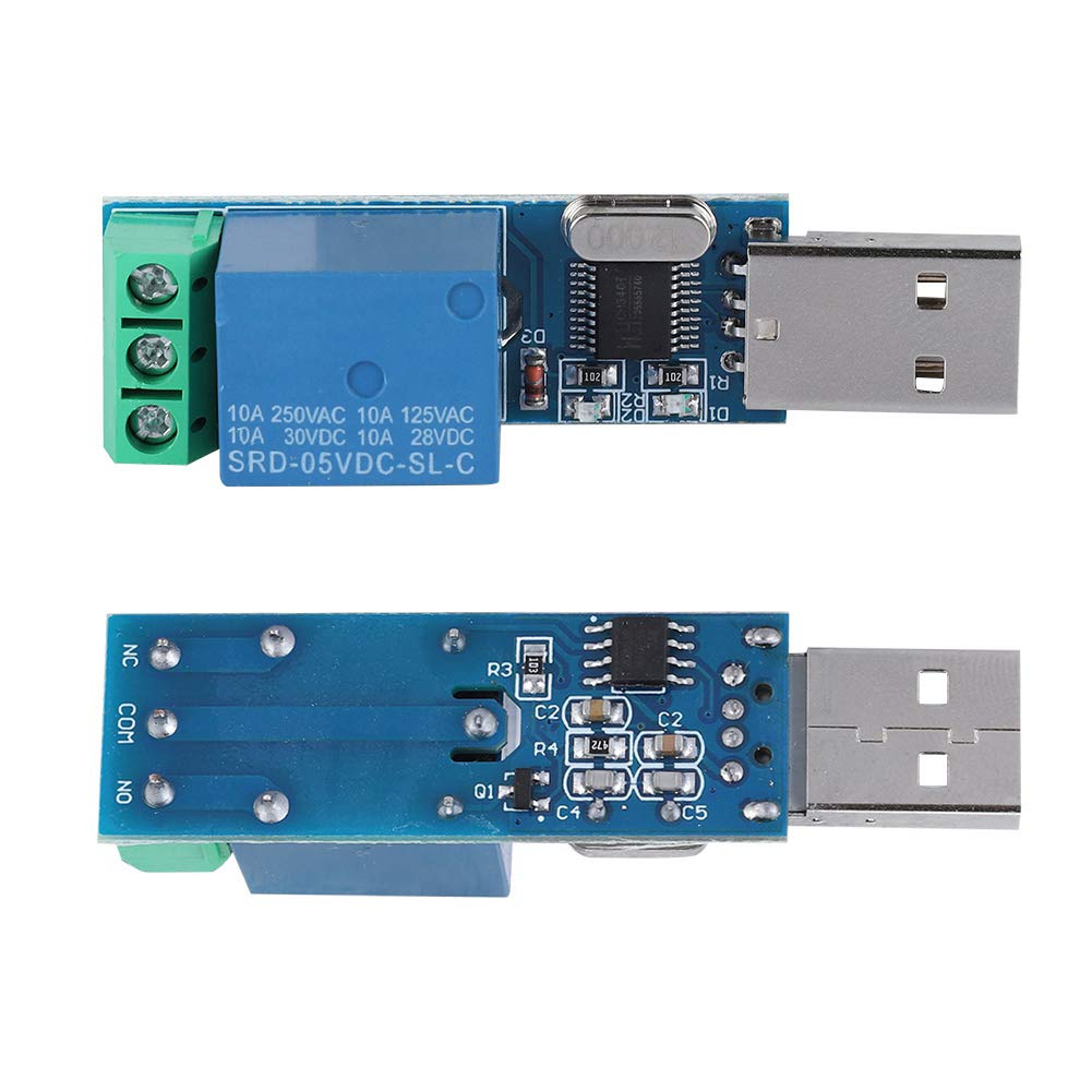 Taidda USB Relay Module, Sturdy Durable Lightweight Lcus1 USB Relay Module Intelligent USB Switch Control Module Onboard Ch340 Control Chip