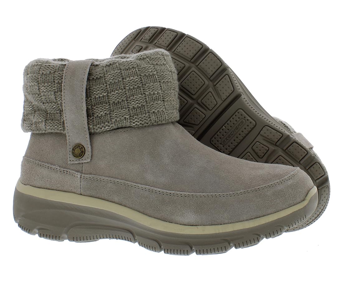 Skechers Women's Relaxed Fit Easy Going - Upgraded Heights Boots, Taupe, 9.5