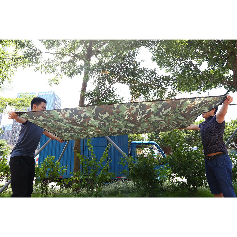 Tent Tarp Rainproof Portable Camouflage Tent Tarp Sheet Camping Shelter for for Outdoor Hiking Hunting(22m)