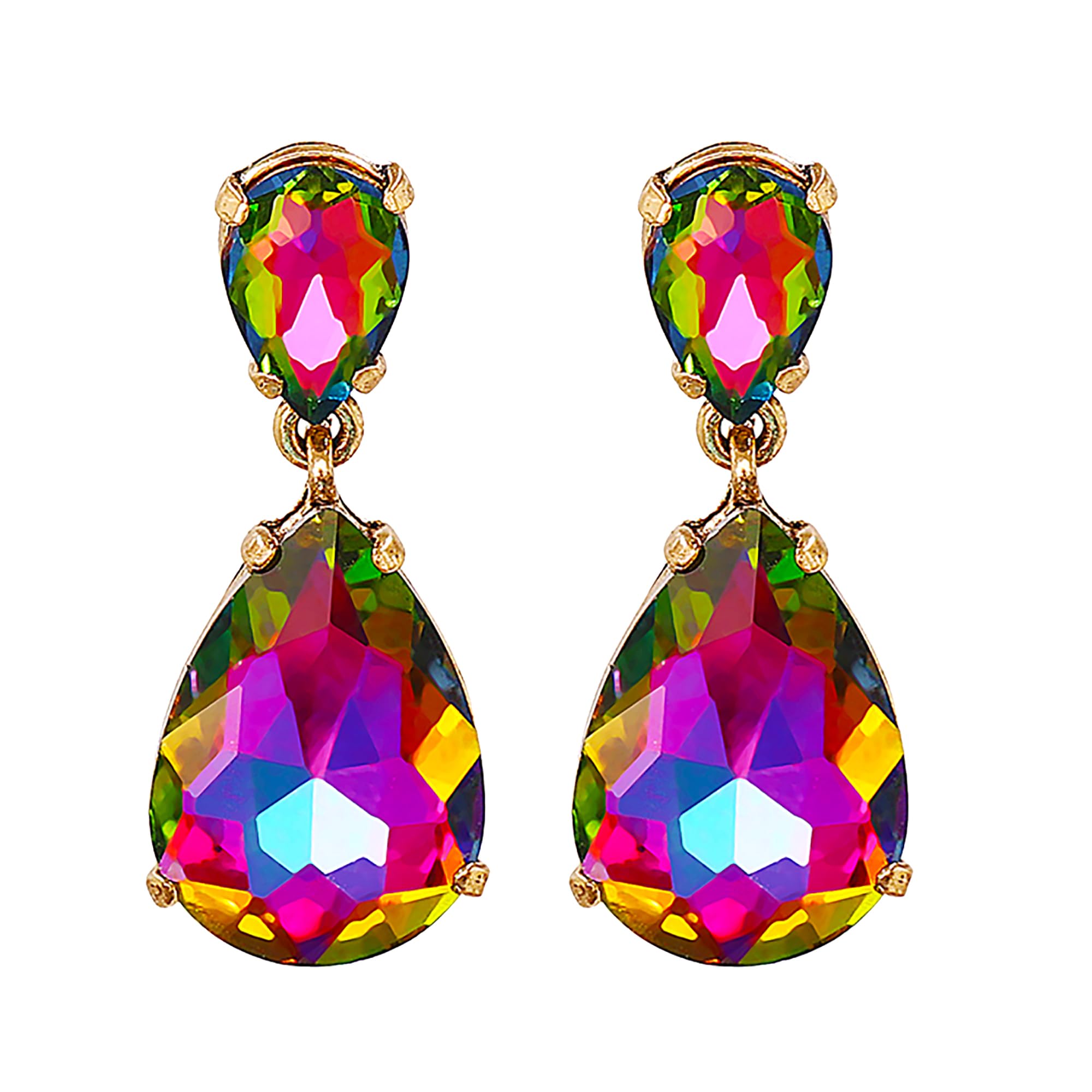 Statement Dangle Earrings for Women Rhinestone Crystal Dangling Earrings Drop Dangle Earrings Black