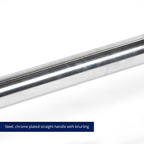 Titan Fitness Straight Barbell 70 lb. Cold-Rolled Steel Chrome Finish Rubber Fixed