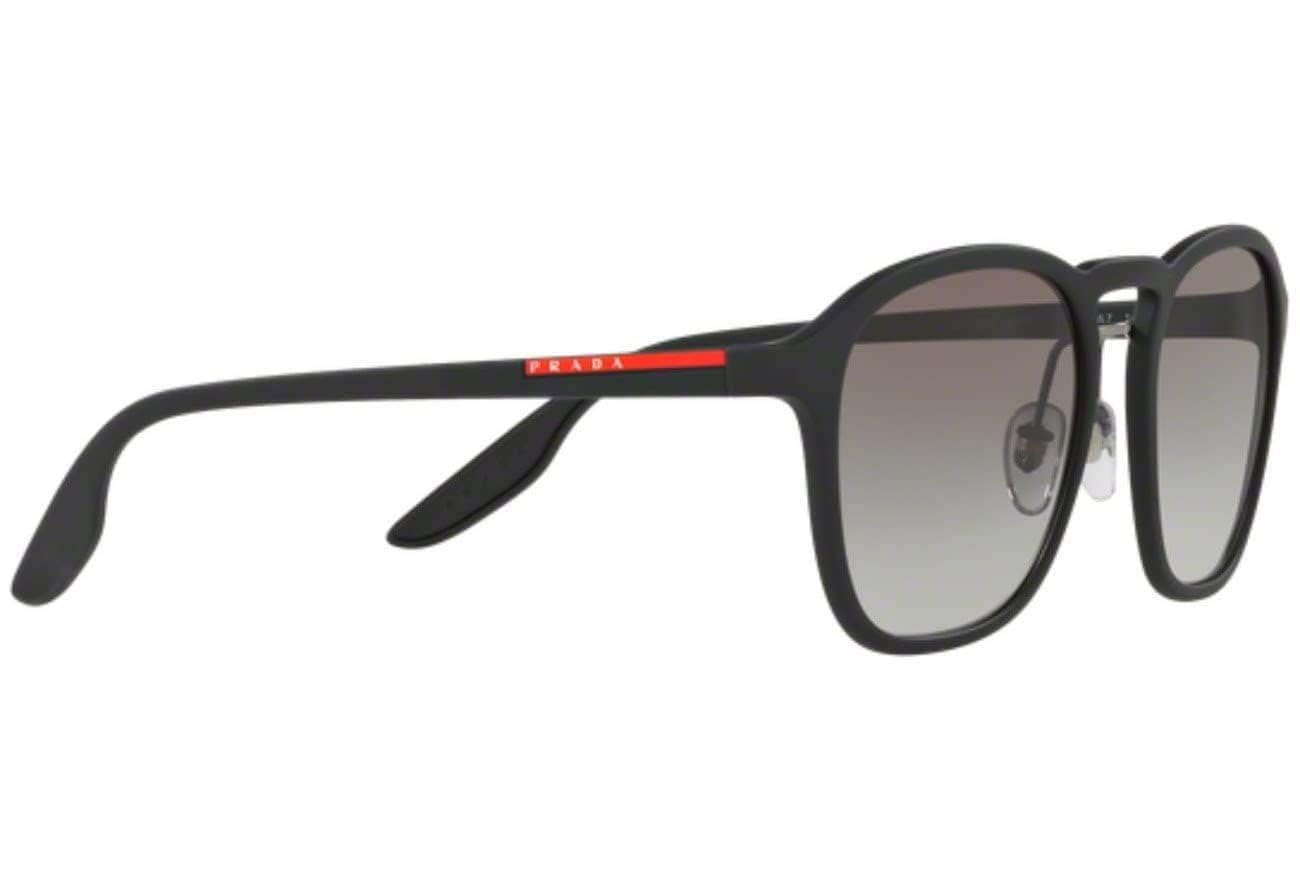 Prada Linea Rossa Men's Round Fashion Sunglasses, Black Rubber/Grey Gradient, One Size
