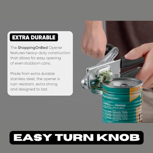 T1W Crank Handle Commercial Can Opener - Heavy Duty Can Opener - Ergonomic Cushioned Handle - Manual Hand Can Opener