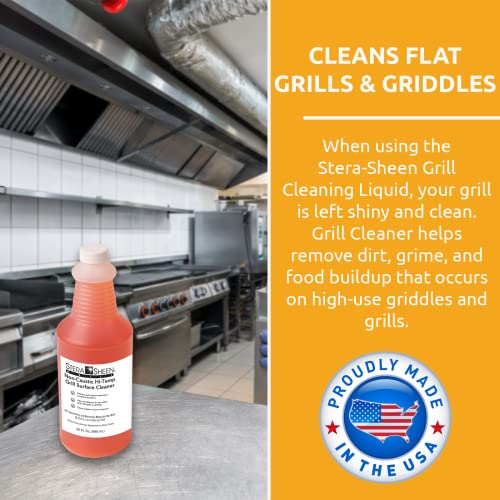 Stera Sheen - Grill Cleaner - Food Safe, Non-Caustic Formula - Restaurant & Cafe Quality Cleaner for Flat Top Grills and Griddles - Eliminate Tough Encrusted Grease - 32 fl oz Bottle (1 count)