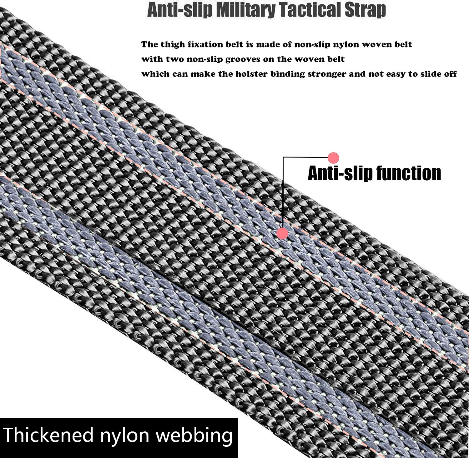 Tactical Leg Strap for Gun Holster 2 Pack Thigh Belt for Drop Leg Holsters Knife 1.5in/36mm EDC Leg Hanger for Universal Belt Loop Men Women Outdoors Hunting Elastic Nylon
