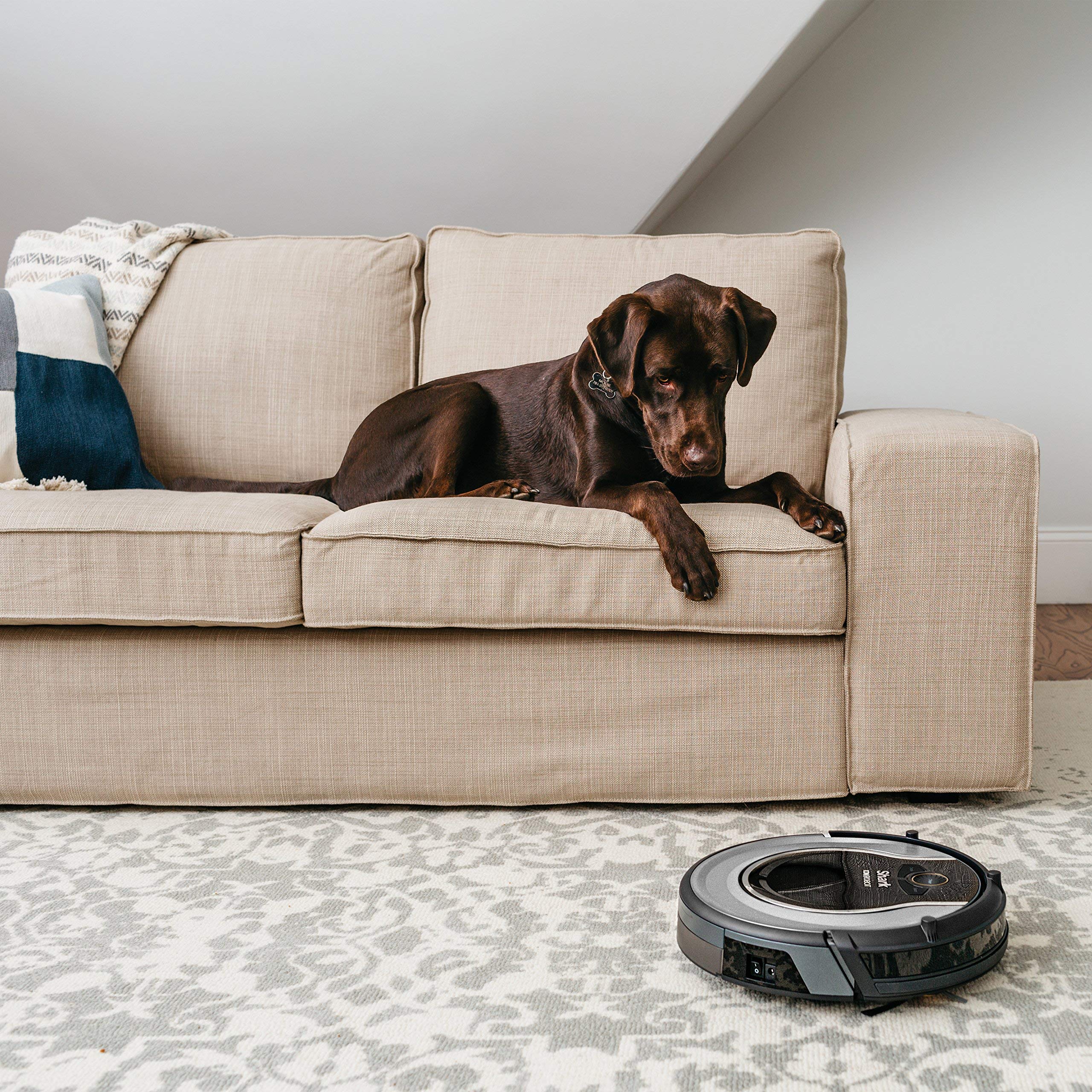 Shark ION Robot Dual-Action Robot Vacuum Cleaner with 1-Hour Plus of Cleaning Time, Smart Sensor Navigation and Remote Control (RV720) (Renewed)