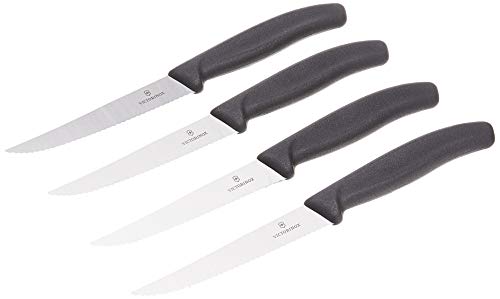Victorinox Swiss Classic 4-Piece Steak Knife Set, 4-1/2-Inch Serrated Blades with Spear Tip
